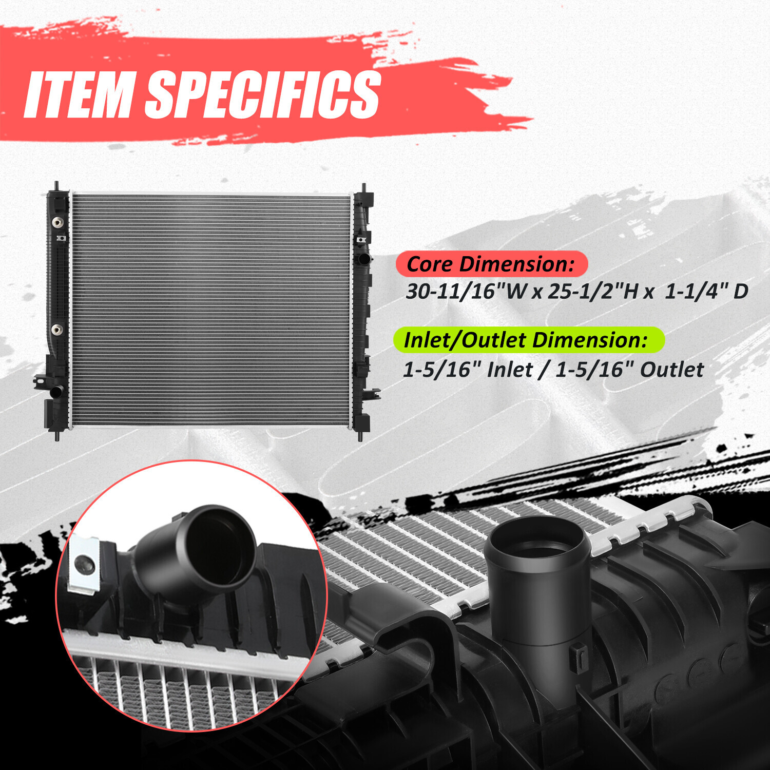 Aluminum Core Radiator for Buick Enclave Chevrolet Traverse 3.6L 18-23 ...