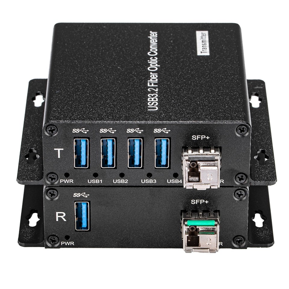 4Port USB 3.2 3.0 Extender over Fiber Optic 10G SFP transceiver LC SM ...