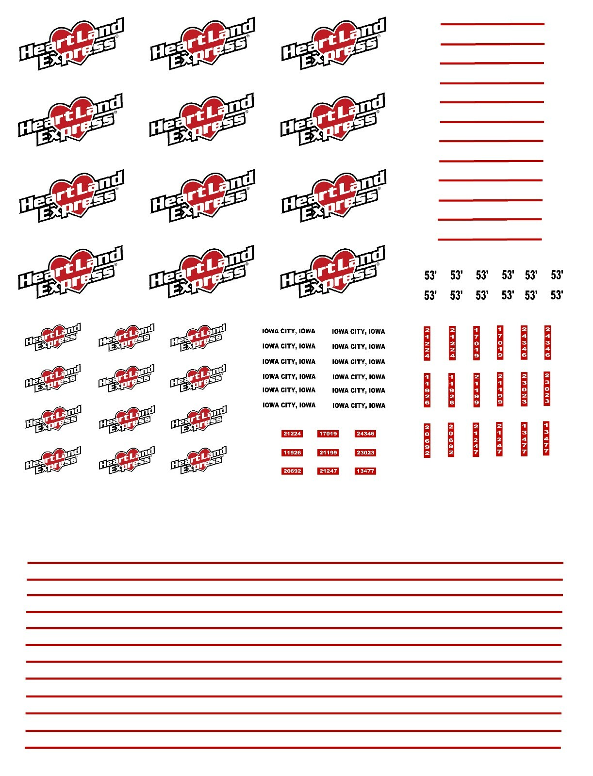 HO Scale Truck / Trailer Decals. " Heartland Express " | eBay