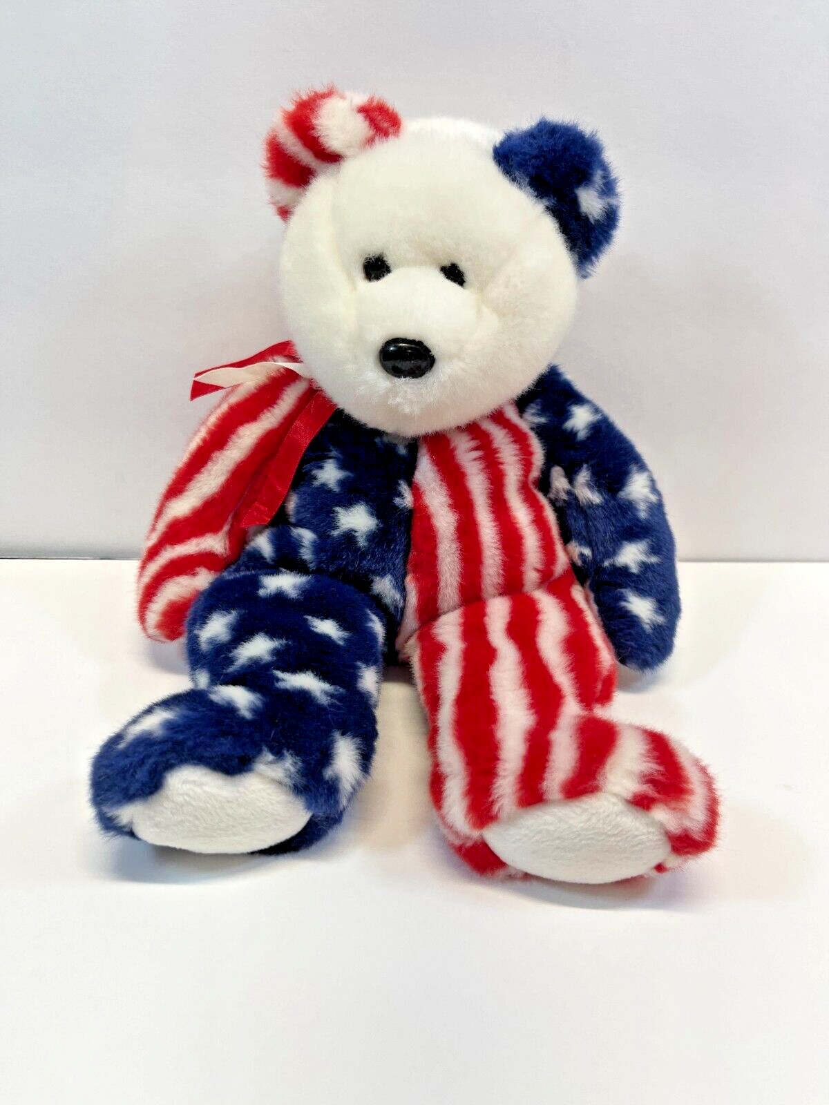 Ty Teddy Bear 13 Inch Plush Beanie Buddy Spangle Patriotic Stuffed Toy ...