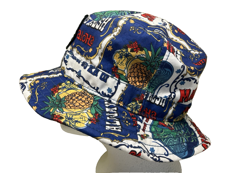 Maui and Sons Bucket Hat Aloha Hawaii Pineapple Always Fresh Multicolor ...