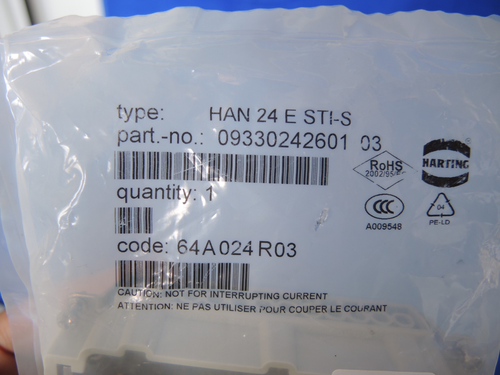 Harting HAN 24 E STI-S Male Insert 09330242601 (New) | eBay