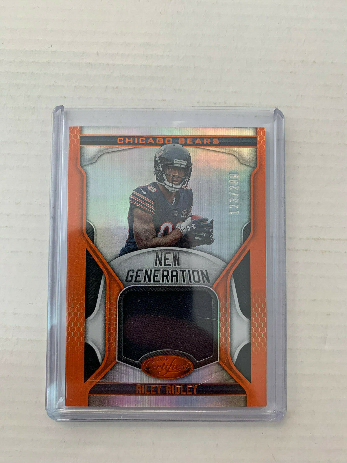 Riley Ridley 2019 Certified Rookie Jersey Card #NG-RR Serial #123/299 ...