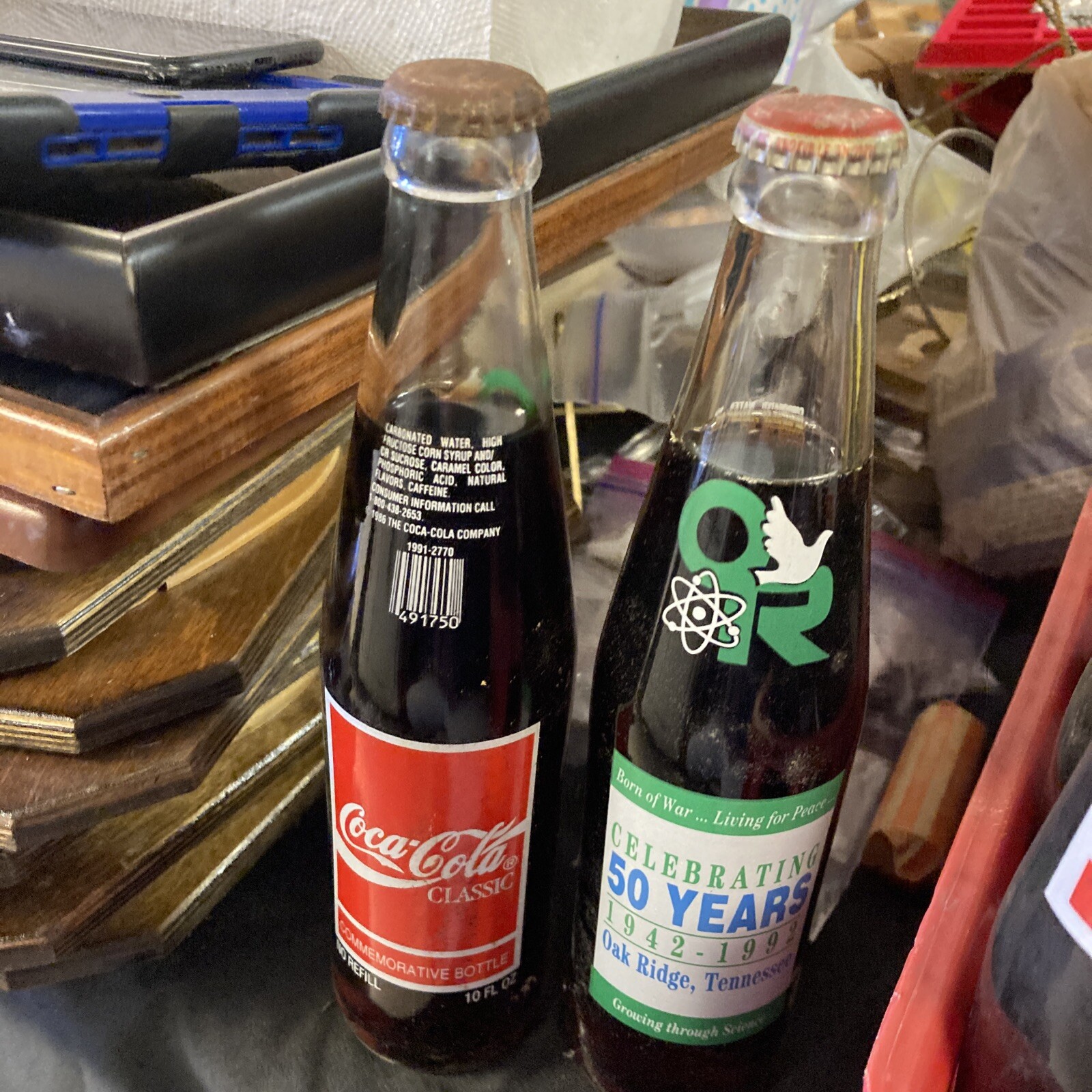 2- OAK RIDGE TENNESSEE Coke Bottle Comm. 50 Years Living in Peace Coca ...