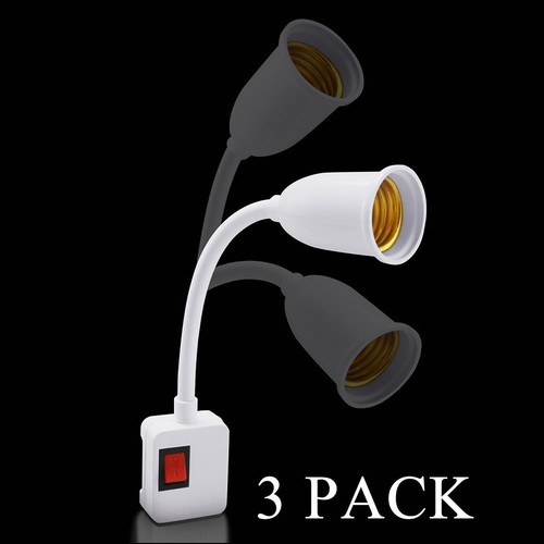 Adjustable 360 Degrees Rotating Socket Adapter for E26 E27 Bulbs 3 Pack ...