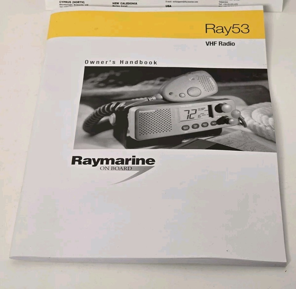Raymarine Ray53 Marine VHF Radio Owner's Handbook - User Manual Book | eBay