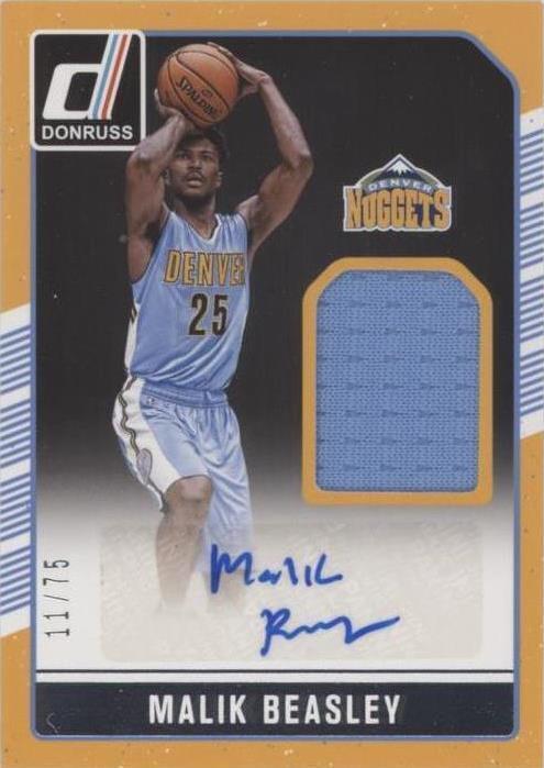 2016-17 Panini Donruss - Rookie Materials Signatures Malik Beasley #14 ...
