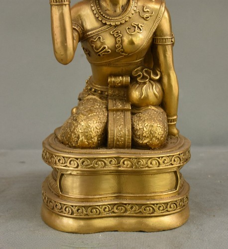 9.05" Rare Thailand Buddhism Brass Wealth Mammon God Lucky Joss Buddha ...