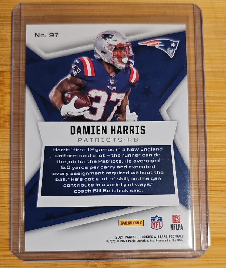 2021 PANINI ROOKIES & STARS DAMIEN HARRIS #97 RED & BLUE PARALLEL 06/35 ...