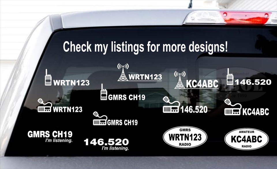 GMRS Radio Call Sign Decal Amateur Radio Callsign Stickers GMRS Custom ...