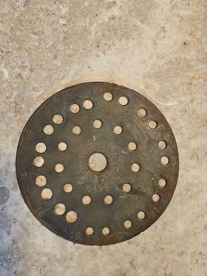 Planet Jr Seeder Planter Plate #5495 Hole#’s 14-24 Metal Original ...