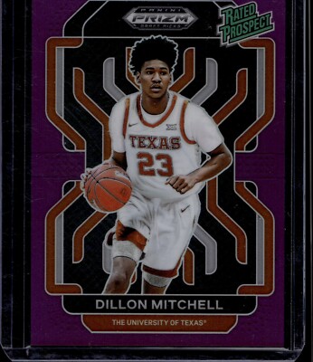 Dillon Mitchell 2022-23 Panini Prizm Draft Picks RATED PROSPECT Purple ...