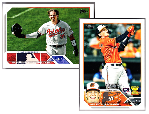 2-2023 TOPPS UPDATE & ROOKIE DEBUT ADLEY RUTSCHMAN ORIOLES #US7 & # ...