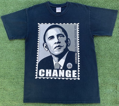 2008 Barack Obama For President Postal Stamp Campaign T-Shirt Men’s ...