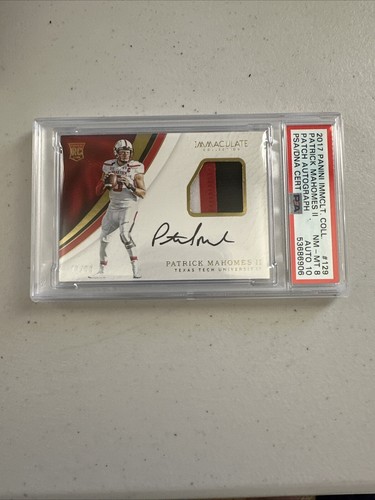 2017 PATRICK MAHOMES IMMACULATE COLLEGIATE #129 RPA /99 ON CARD AUTO 3C ...
