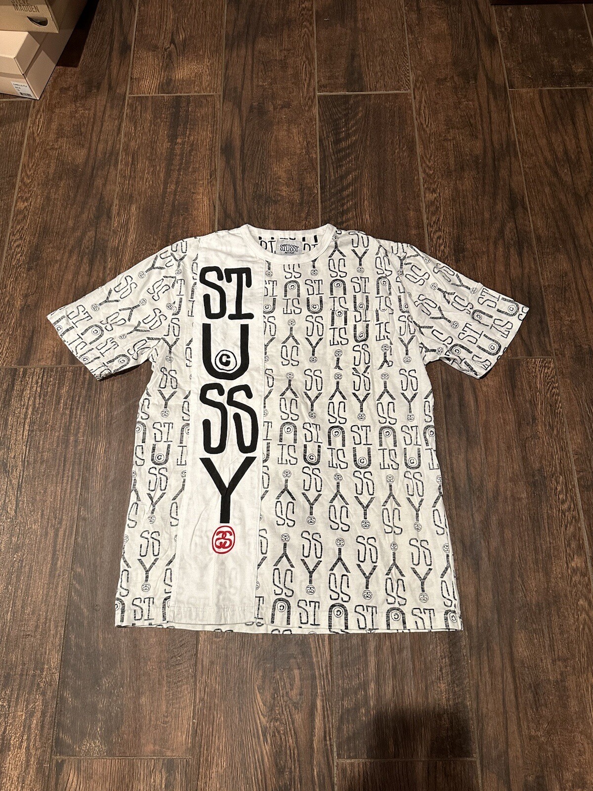 Mens Stussy All Over Printed Graphic Logo Pocket Tee … - Gem