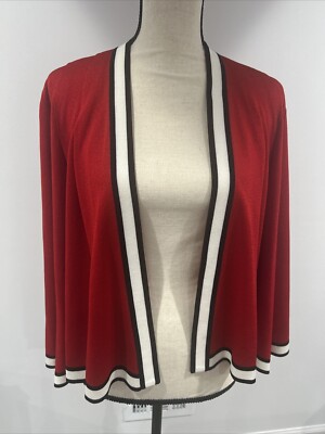 Exclusively Misook Red Cardigan Size M | eBay