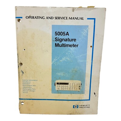 Manuals & Books - Multimeter Operating Service Manual
