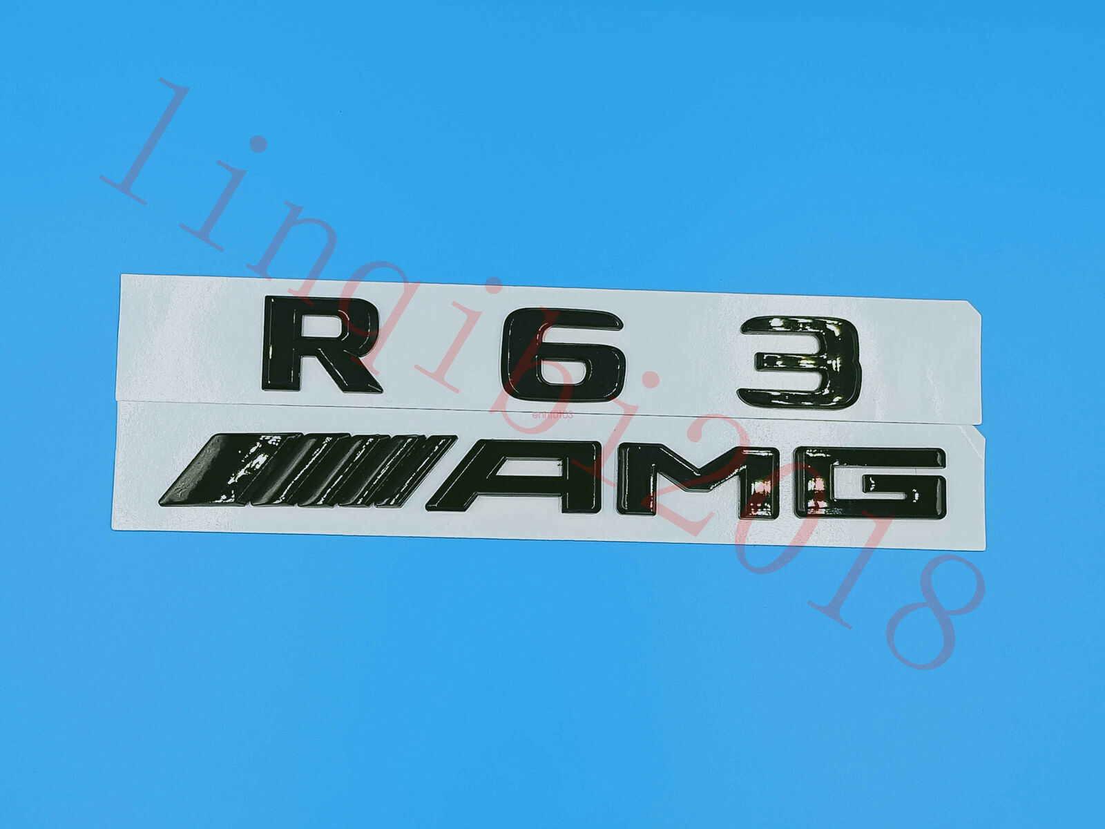 NEW Gloss Black " R63 + AMG " Letters Trunk Embl Badge Sticker for AMG ...