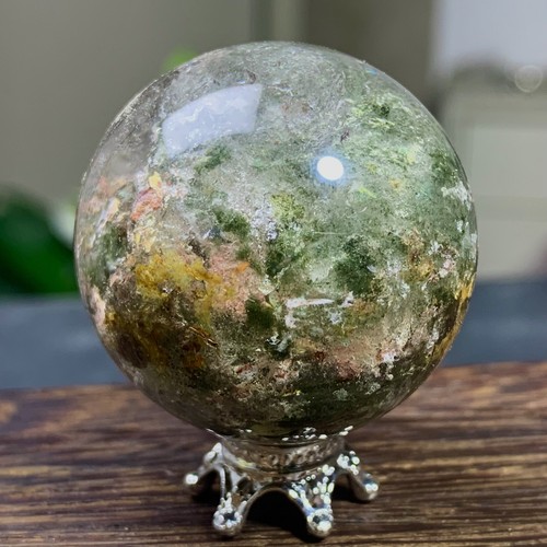 64G Natural Green garden ghost Quartz Ball Crystal Sphere Mineral ...