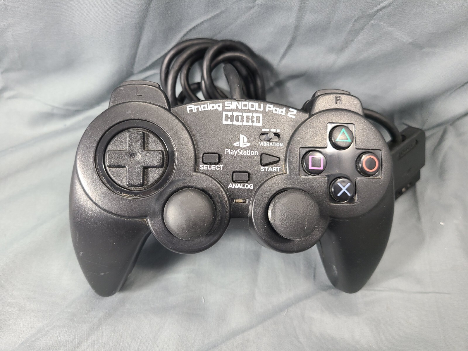 PS1 PlayStation 1 and PS2 Hori Analog Sindou Pad 2 Black. Tested and ...