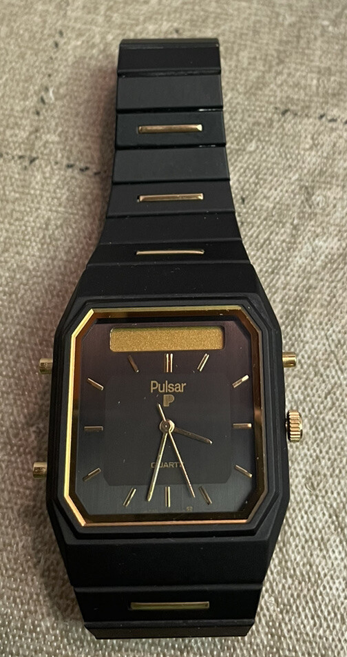 Vintage Men’s Pulsar Analog Digital Quartz Wrist Watch V031-5150 Matte ...