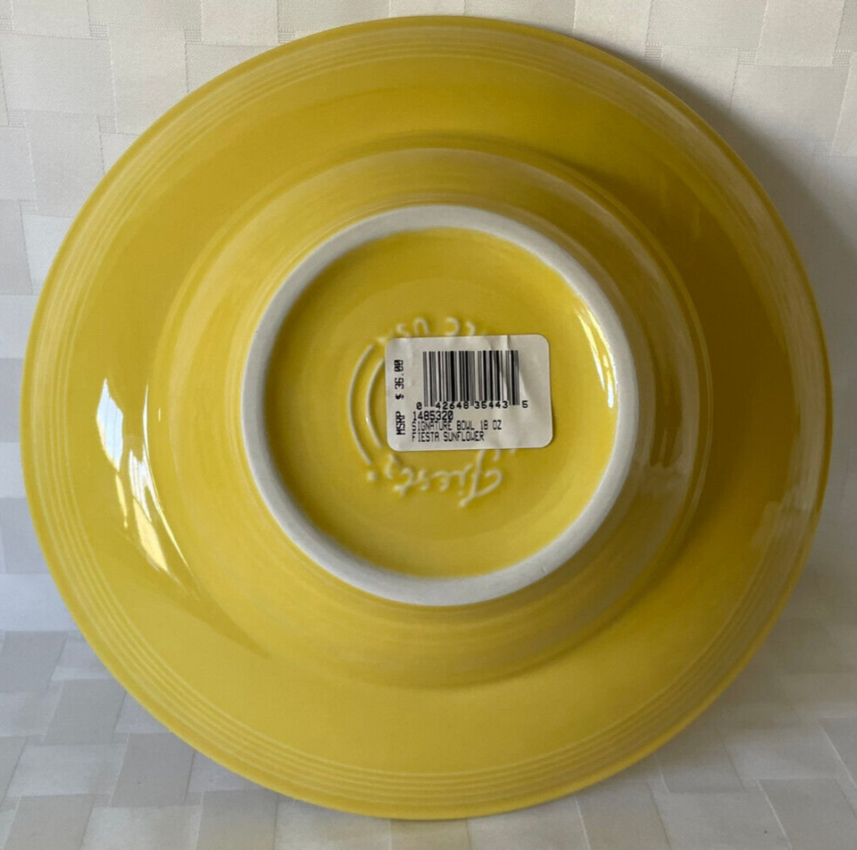 Fiesta NEW w/Tag 18oz SUNFLOWER Signature Bowl RETIRED Fiestaware ART ...