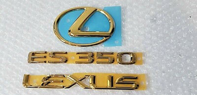 FITS New Lexus ES350 Emblem Rear Trunk Kit 24K Gold 07 08 09 10 11 12 ...