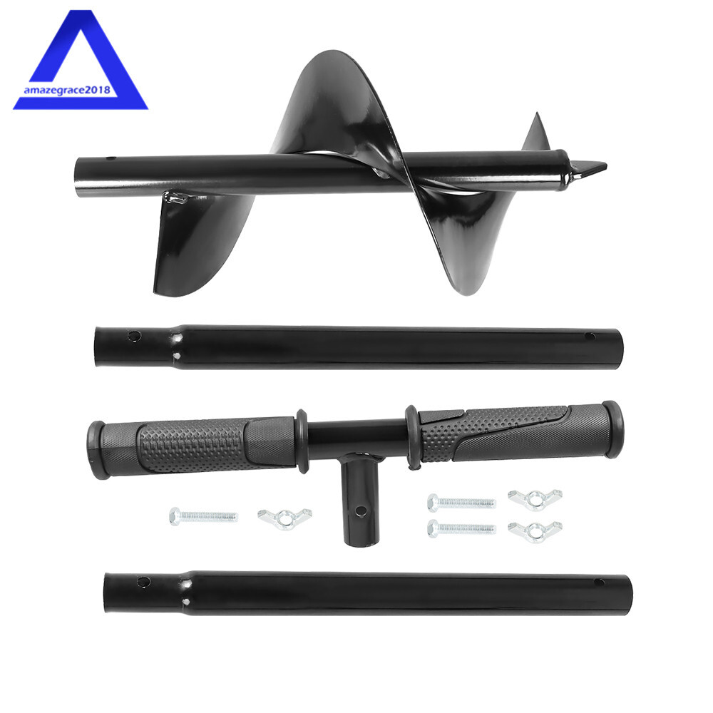 2 × Auger Drill Bit Large Hand Auger Drill5.9"×33" with Non-Slip Handle ...