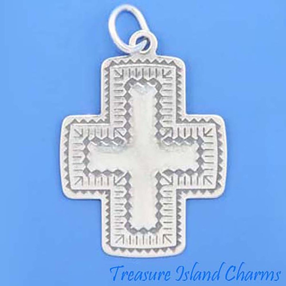 Western Santa Fe Style Cross 925 Sterling Silver Charm Pendant MADE IN ...