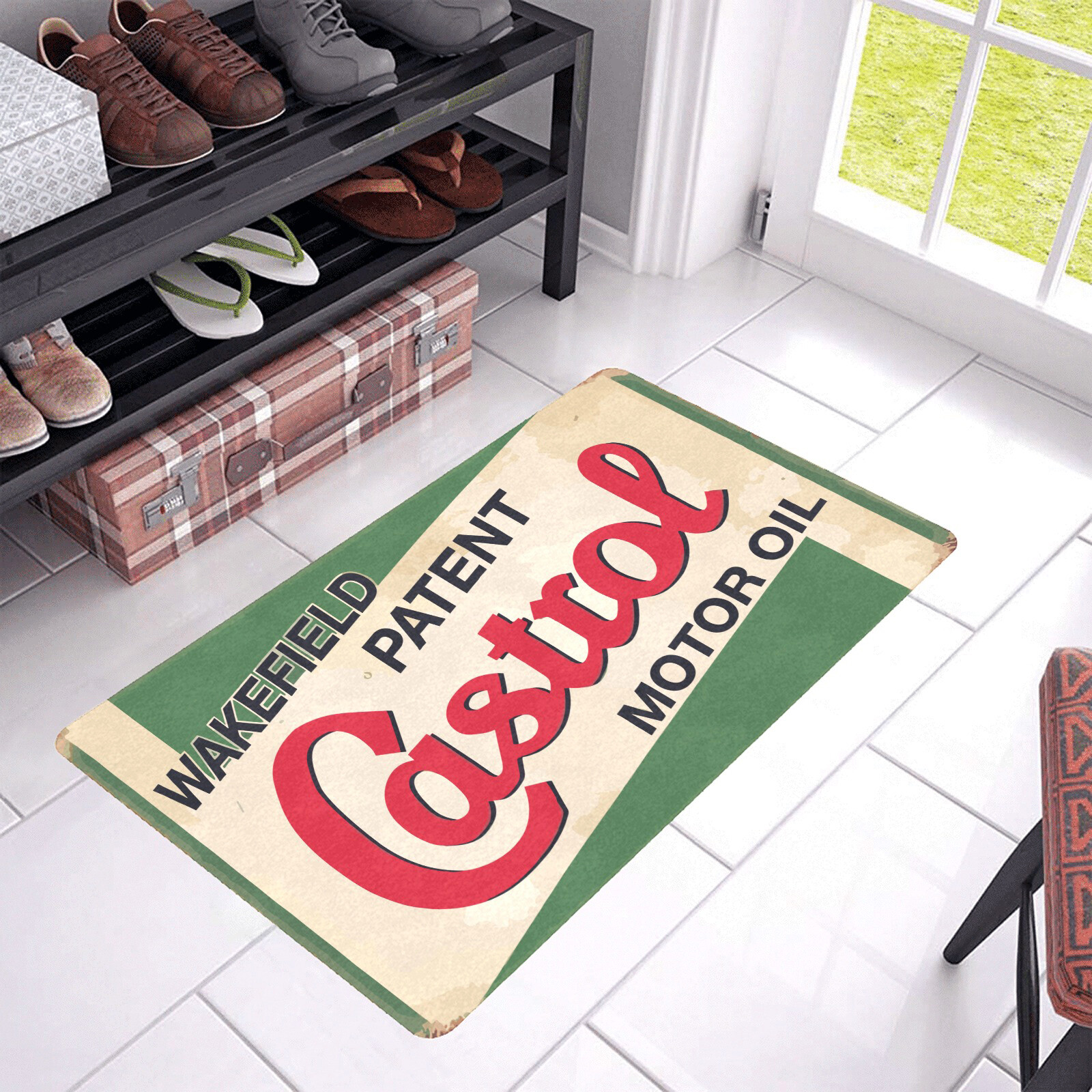 Vintage Style "Castrol Motor Oil" Door Mat Rug Mat Indoor Outdoor Decor ...