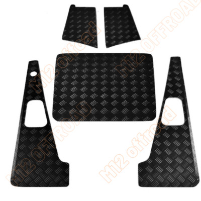 Defender 110 Puma with Aerial hole 2mm Chequer Plate Powdercoated Black ...