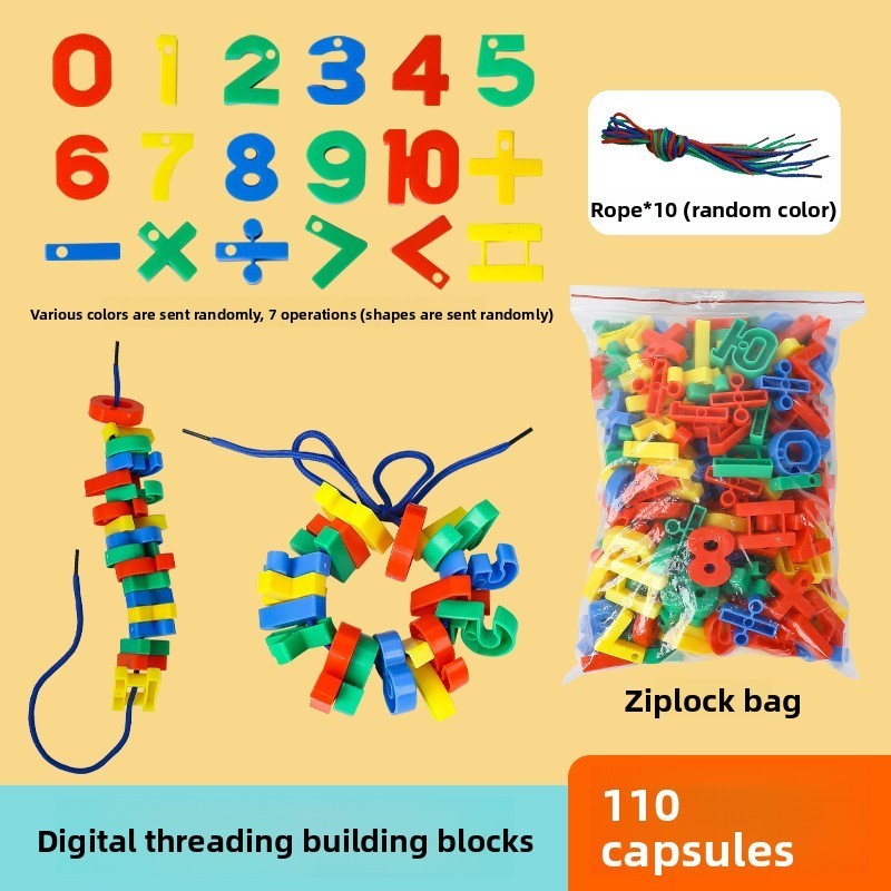 Educational Plastic Number Bead Sequencing Toy For Preschool Kids ...