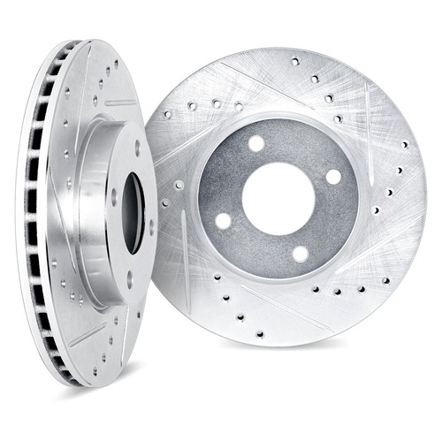 For Dodge Caravan 84-85 DFC Premium Drilled & Slotted Front Brake Rotor ...