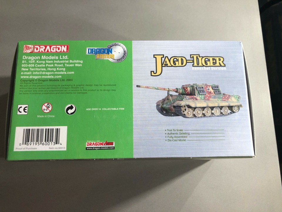 Dragon Armor, JAGD TIGER SpzJgAbt 512 Germany, 1945, 1:72 [60013] BRAND ...