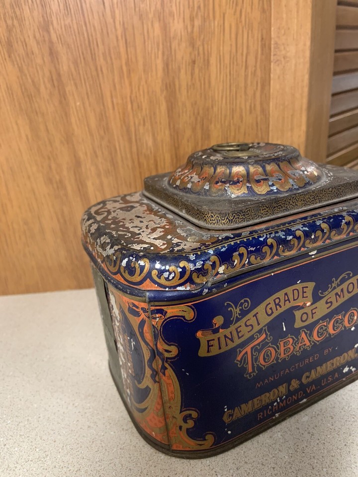 RARE ANTIQUE CAMERON & CAMERON FINEST GRADE MULTI-COLOR HUMIDOR TOBACCO ...