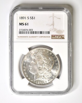 1891 S Morgan Dollar MS 61 NGC 90% Silver Uncirculated | eBay