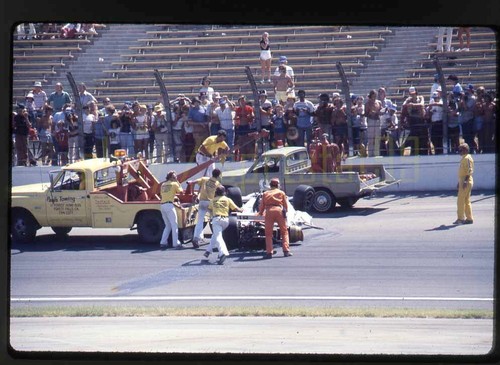 Cliff Hucul #18 Accident Scene - 1978 USAC California 500 - Vintage ...