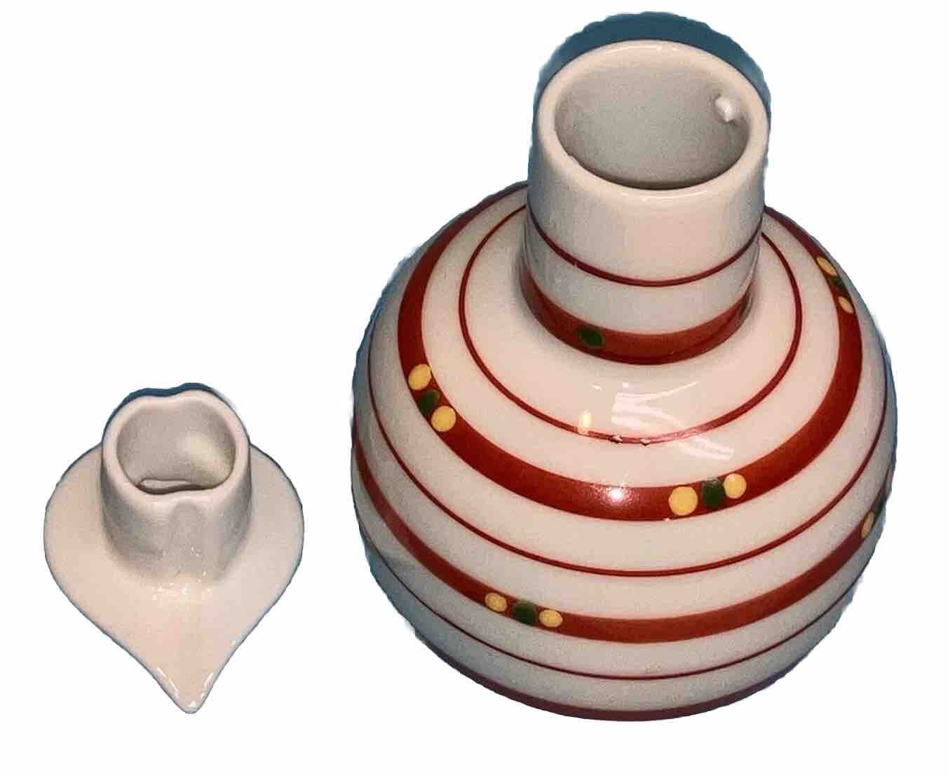 Hasami Yaki Porcelain Japanese Soy Source Pot Tamatsuzuri Red Non Drip ...