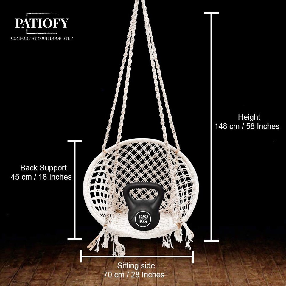 Portable Hanging Cotton Swing Relaxing Chair Jhula Adult Kid Home Decor ...