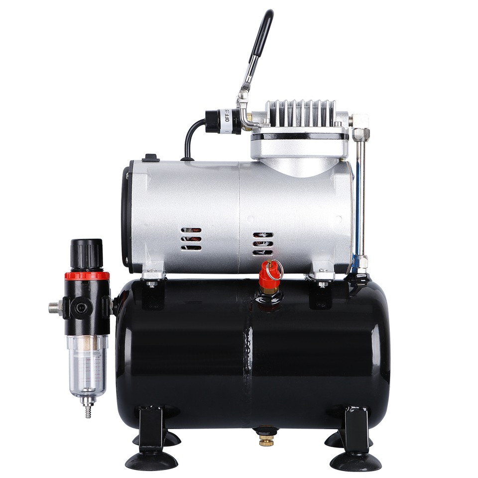 Air Brush Compressor Kit With 3L Tank Paint Hobby Cake Tattoo 1/5 HP ...