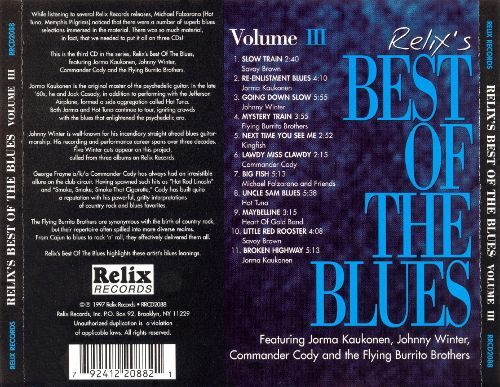 Relix Blues CD Jorma Kaukonen Johnny Winter Savoy Brown Hot Tuna ...