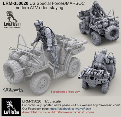 Live Resin 1/35 LRM-35020 US Special Forces Modern ATV Rider, Staying ...