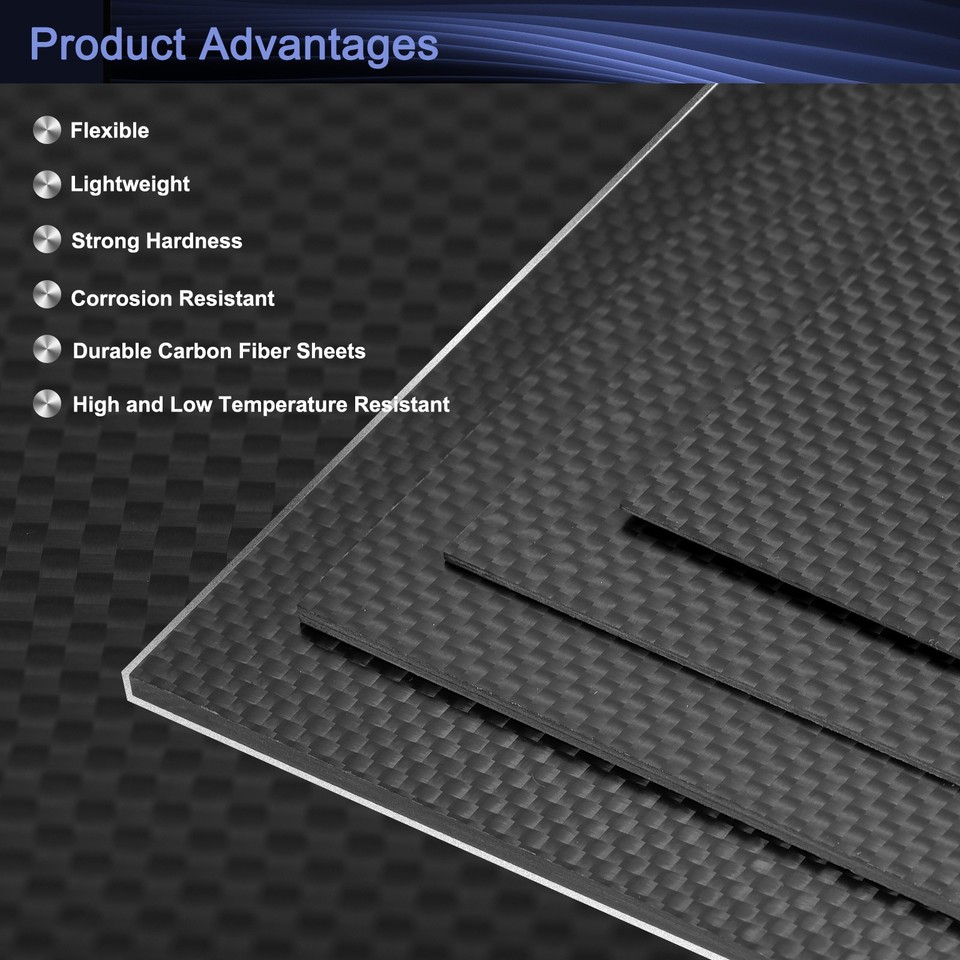 3K Carbon Fiber Plate Panel Sheets 300 x 300 x 1mm Carbon Fiber Board ...