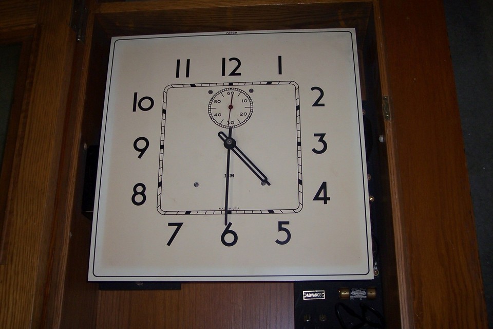 HUGE International Time Recorder IBM Wall Clock, Original Unrestored ...