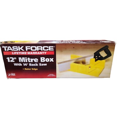 task force 12" mitre box with 14" back saw and ruler edge. | eBay