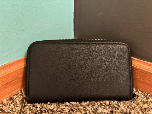 Thirty One Slim Wallet Black Perforated Faux Leather New | eBay