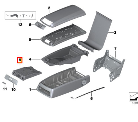 NEW BMW 7 F02 REAR ARMREST CENTER CUP HOLDER 52207228646 ORIGINAL | eBay