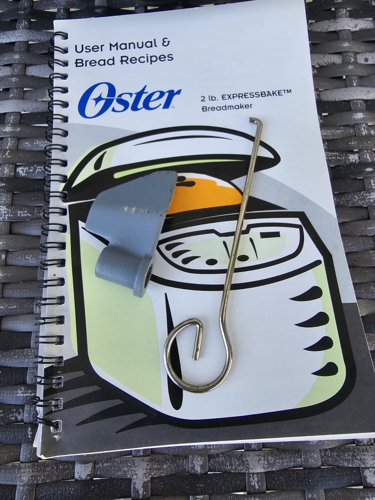 Sunbeam Oster Bread Maker Pan Paddle & Manual 5858 5834 5833 5846 5890 ...