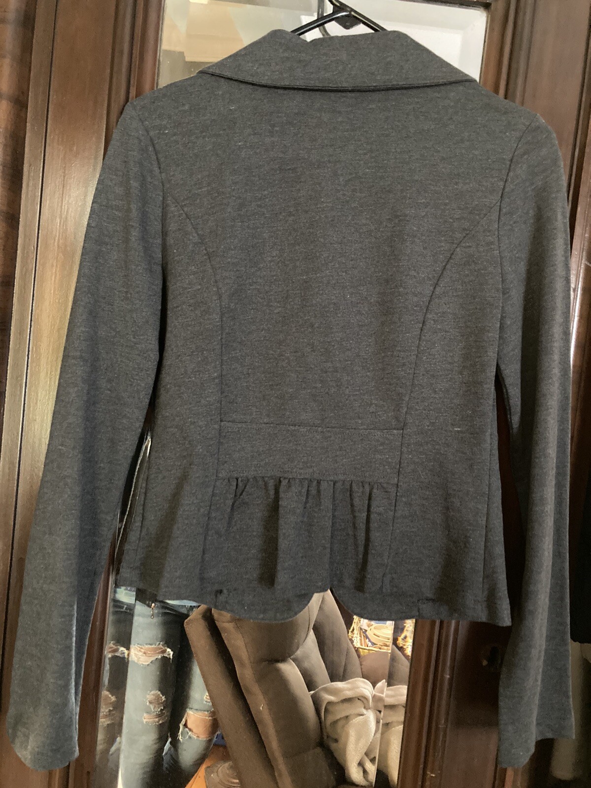 NWT Womens Gray Jacket With Sequins on Collar Sz Med 7-9 | eBay